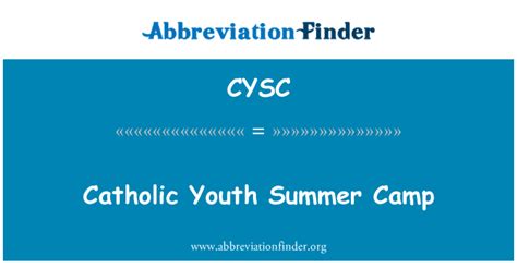 Cysc Stands For Catholic Youth Summer Camp Abbreviation Finder