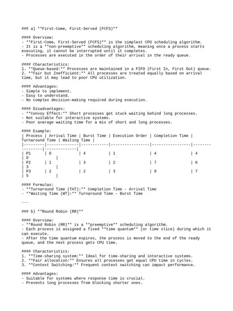 Fcfs Vs Round Robin Cpu Scheduling Pdf Scheduling Computing