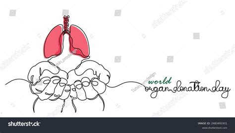 세계 장기 기증의 날 이식 라인 스톡 벡터로열티 프리 2483491931 Shutterstock