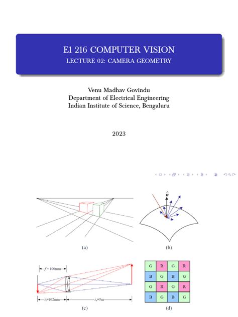 02 Camera Geometry Pdf Line Geometry Euclidean Space