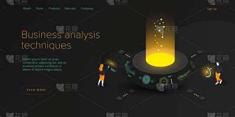 业务分析在等距矢量插图。数据分析公司营销解决方案或财务业绩。预算会计或统计概念。网页版式模板。素材 花瓣网