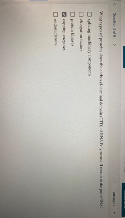 Solved Question 5 Of 6 Attempt 2 What Types Of Proteins