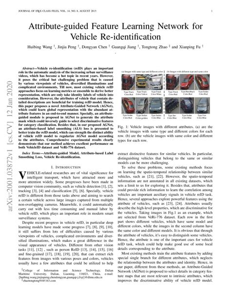 Attribute Guided Feature Learning Network For Vehicle Re Identification Deepai