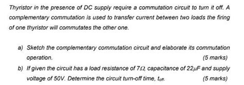 solved thyristor in the presence of dc supply require a