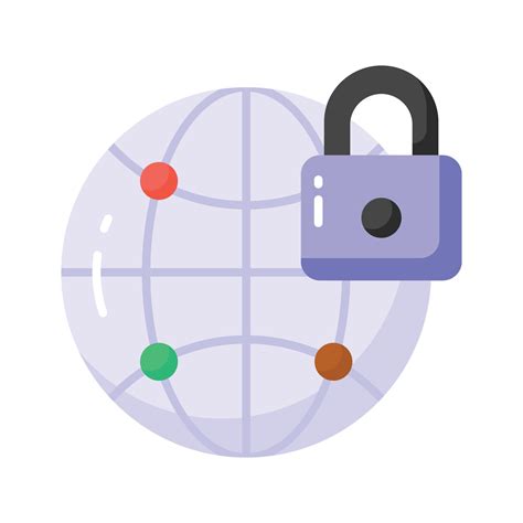 Padlock With Network Globe Denoting Vector Of Global Network Security 27372959 Vector Art At
