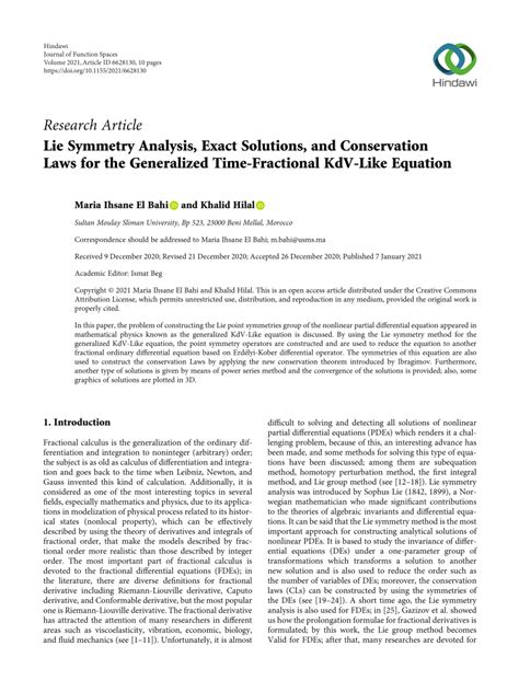 Pdf Lie Symmetry Analysis Exact Solutions And Conservation Laws For