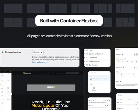 Bespoke Custom Motorcycle Garage Elementor Pro Template Kit Graphicfort