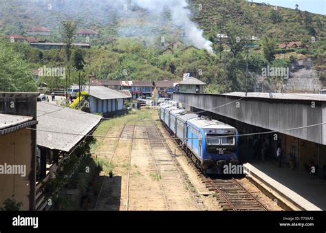 Traveling By Train Through The Hill Country At Nanu Oya Station In Sri