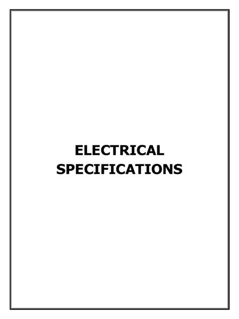 Electrical Specifications Pdf