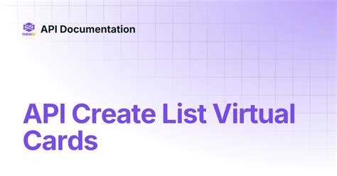 Api Create List Virtual Cards Api Documentation