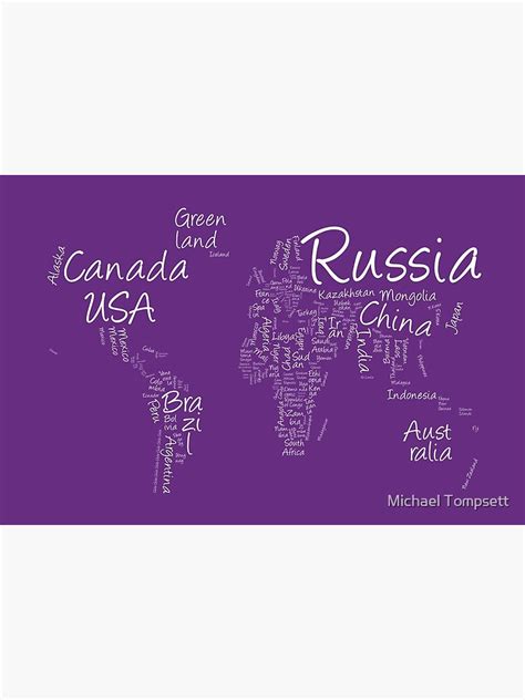 Writing Text Map Of The World Map Premium Matte Vertical Poster Sold By