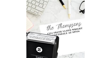 Elegant Script Return Address Self Inking Stamp Zazzle