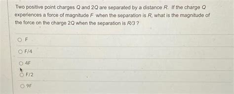 Solved Two Positive Point Charges Q And 2q Are Separated By