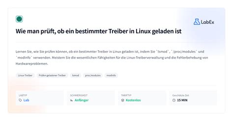 wie man prüft ob ein bestimmter treiber in linux geladen ist labex
