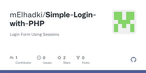 Github Melhadki Simple Login With Php Login Form Using Sessions