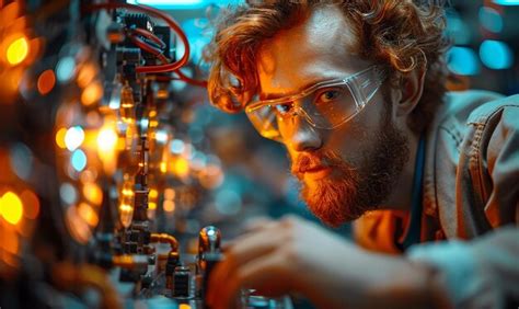 captivating shot of a tech enthusiast exploring technology premium ai