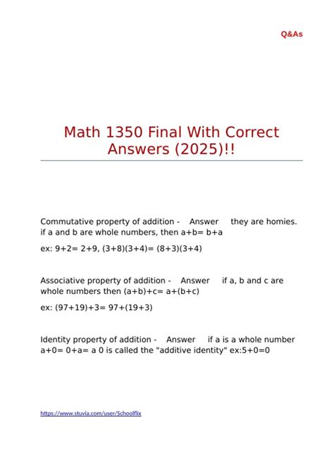 Math 1350 Final With Correct Answers 2025 Math 1350 Stuvia Us