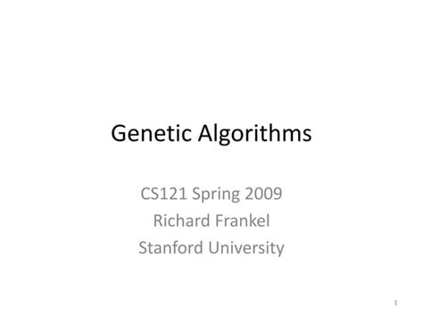Genetic Algorithms 1ppt Genetics Science