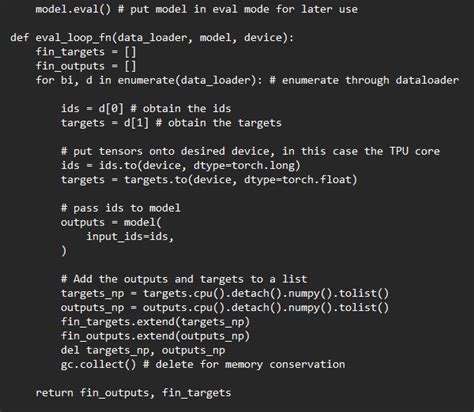 solved model eval put model in eval mode for later use