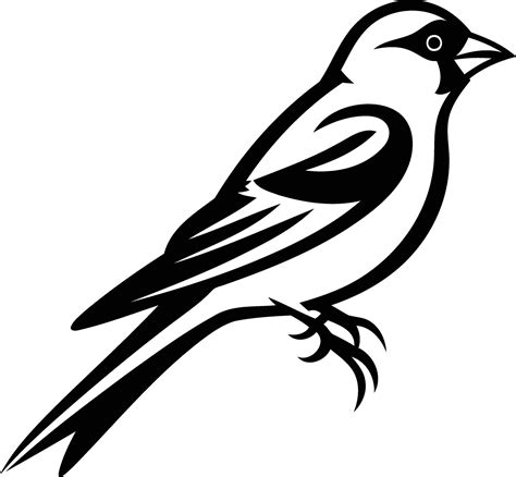 Simple Black And White Illustration Of A Bird In A Minimalist Style