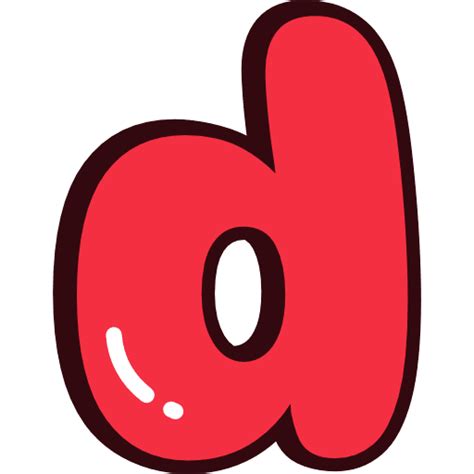 Bubble Letter D Lowercase Red Icon Svg Vector And Png Free Download Uxwing