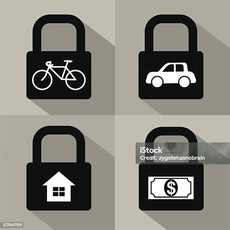 Set Of Asset Security Concept Vector Illustration Stock Illustration