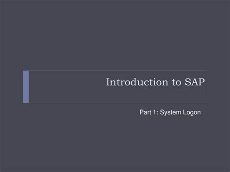 PPT Introduction To SAP PowerPoint Presentation Free Download ID