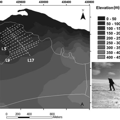A Location Of Seventeen Gpr Common Offset Sections And One