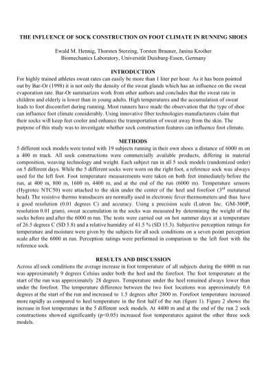 The Influence Of Sock Construction On Foot Climate