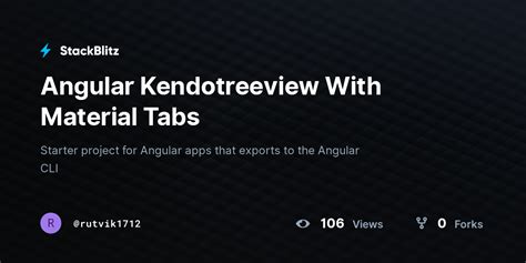 Angular Kendotreeview With Material Tabs Stackblitz