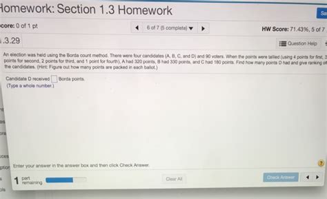 Solved Omework Section 1 3 Homework Core 0 Of 1 Pt 3 29