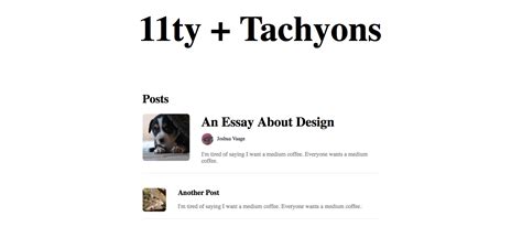 Github Whaleen 11ty Tachyons This Is An 11ty Starter Template With Tachyons In Place For Styling