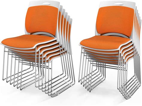 Vingli Stackable Chairs Set Of 12 Stacking Office Chairs With Metal