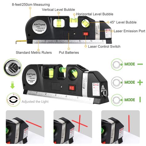 Laser Level Line Tool Multipurpose Vertical Measure Tape — Gear Elevation