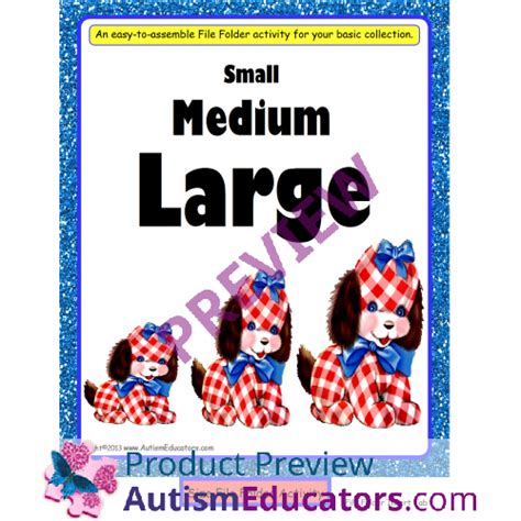 File Folder Games Sorting By Size Set Of