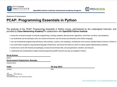 suraj kumar on linkedin certificate of pcap programming essentials
