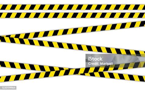 제한 테이프 경찰 라인 범죄 현장 조사의 벡터 세트 위험 주의 줄무늬의 컬렉션입니다 제거에 대한 스톡 벡터 아트 및 기타 이미지