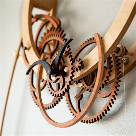 Crescent Ready To Assemble Clock Kit Wooden Gear Clocks Diy Clock Kits