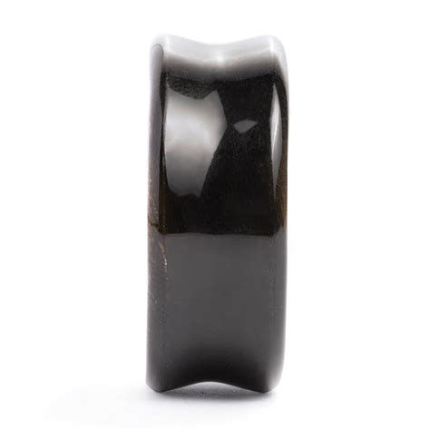 Concave Gold Obsidian Tunnel Plug Gauge Custom Plugs