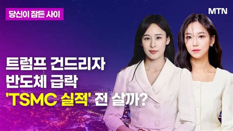 [당잠사] 트럼프 건드리자 반도체 급락 Tsmc 실적 전 살까 머니투데이방송 증시 증권 Youtube