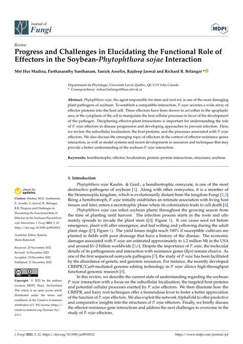Pdf Progress And Challenges In Elucidating The Functional Role Of Effectors In The Soybean