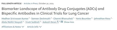 Aakash Desai Biomarker Landscape Of Adcs And Bispecifics In Lung Cancer Clinical Trials Oncodaily