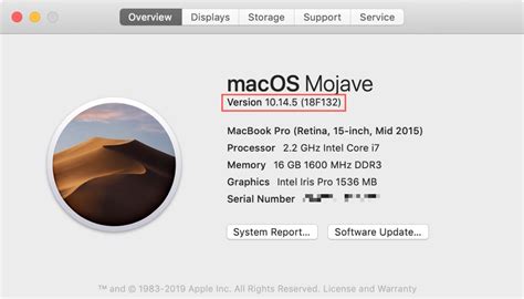 finding what version and build number of macos you have on your mac
