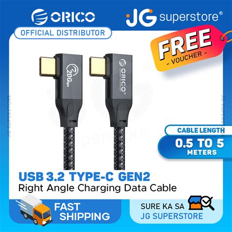 CLEARANCE ORICO USB Type C 3 2 Gen2x2 Right To Right Angle Fast Charging Data Cable Shopee