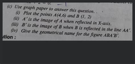 c use graph paper to answer this question i plot the points a 4 6 a