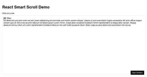 React Smart Scroll Examples CodeSandbox