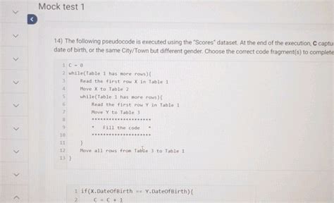 Mock Test 1 14 The Following Pseudocode Is Studyx