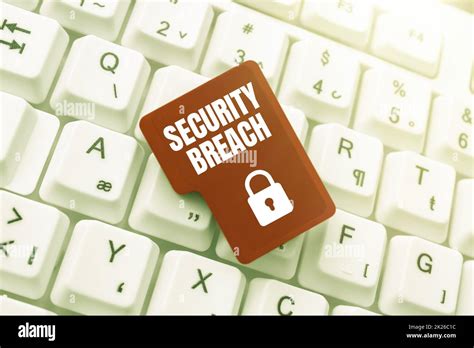 Conceptual Display Security Breach Business Showcase Unauthorized Access Of Data Gained By A