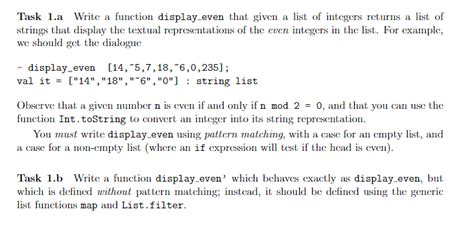 Solved Task A Write A Function Display Even That Given A Chegg