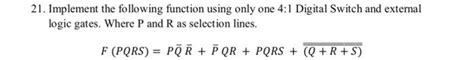 Solved 1 Implement The Following Function Using Only One